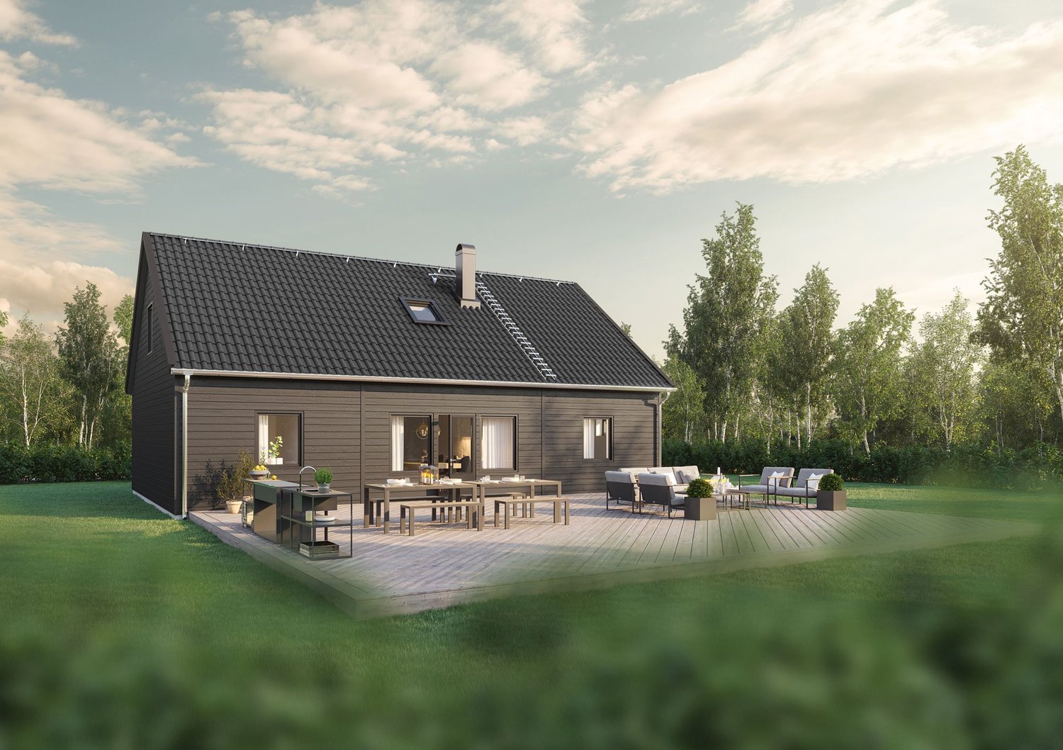 Bygga hus - Villa Nygård i skandinavisk stil med takkupa — VårgårdaHus