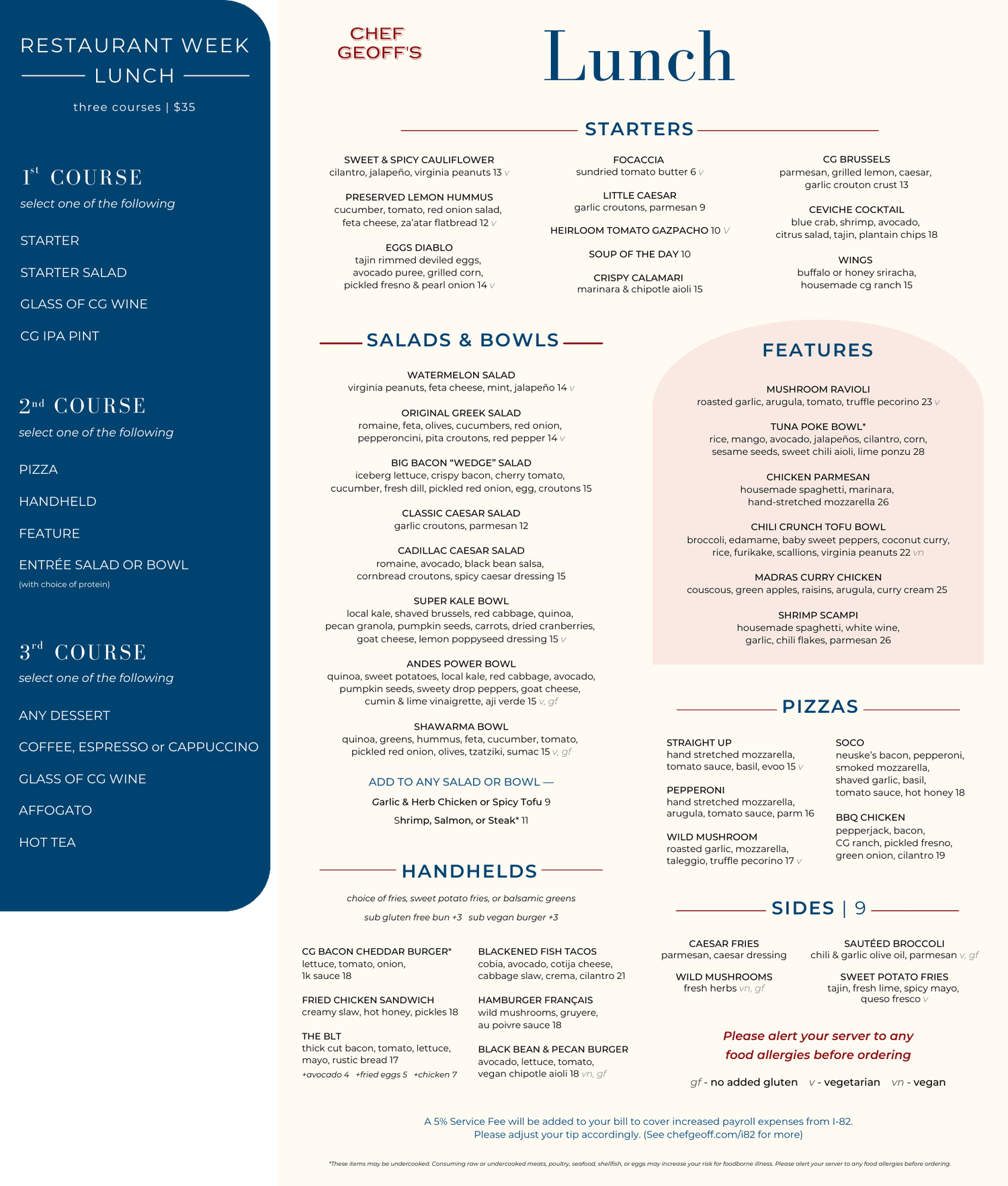 CG Restaurant Week Lunch — Chef Geoffs