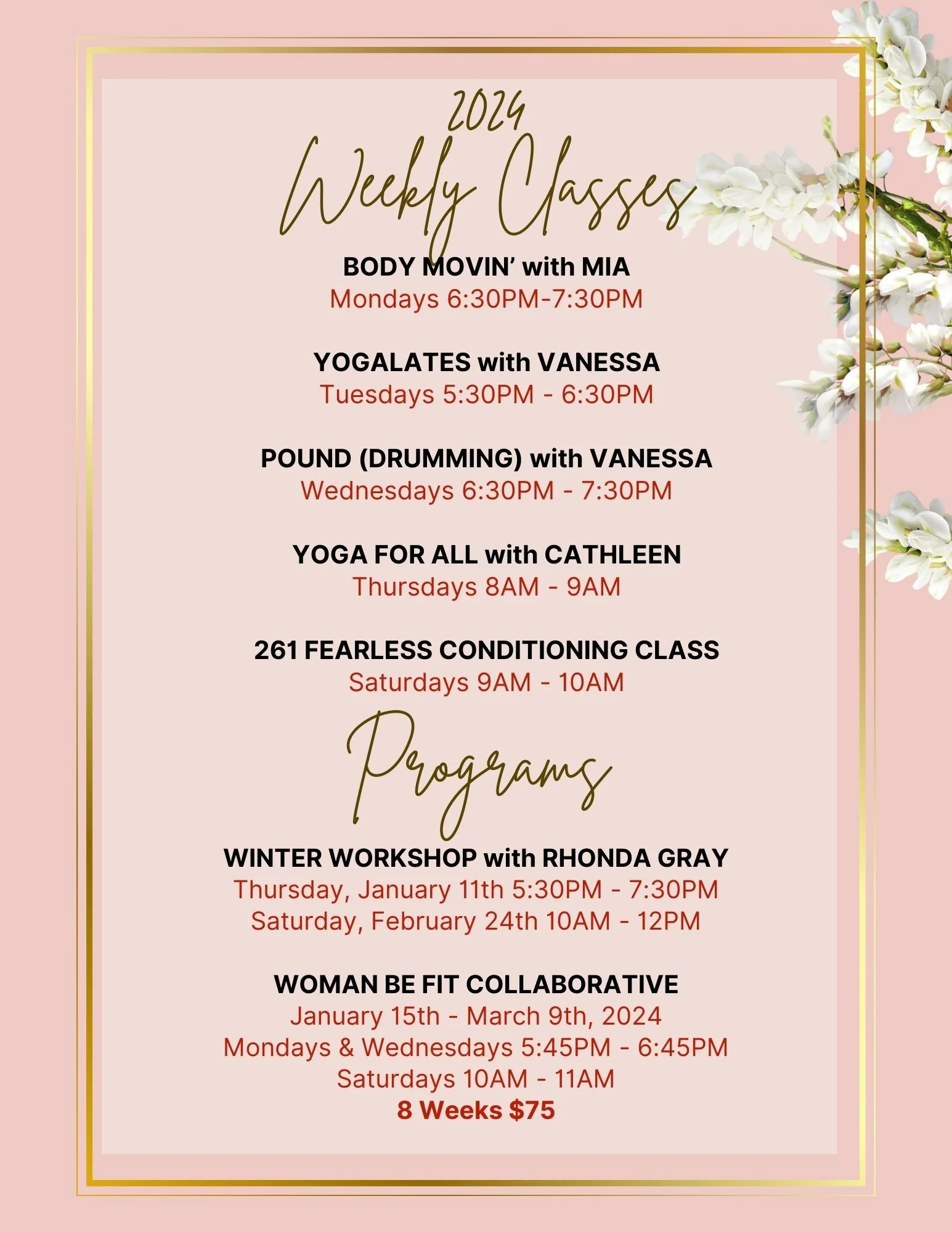 Classes and Programs — HW Community Fitness