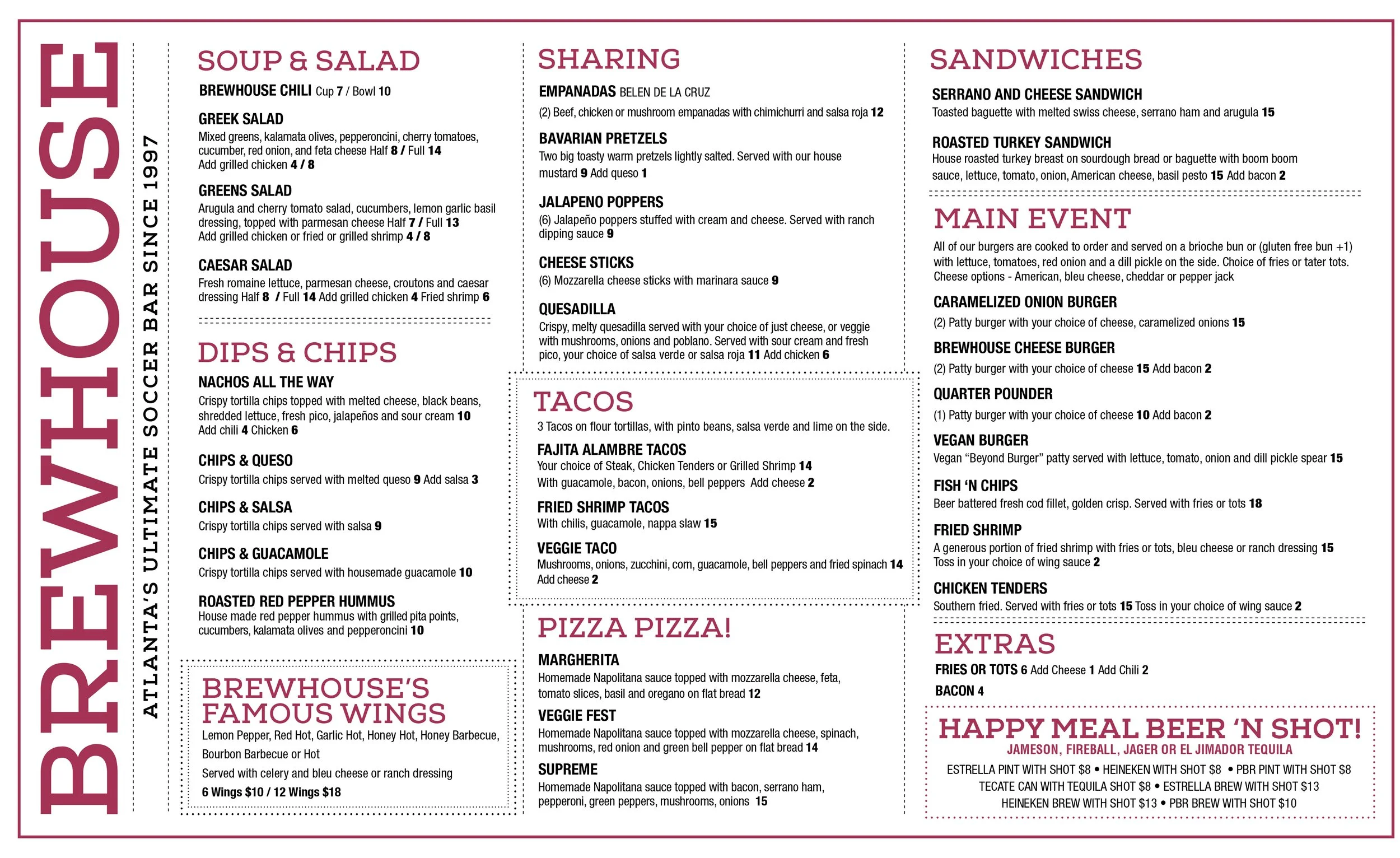 Eat — BREWHOUSE Atlanta's Ultimate Soccer Bar