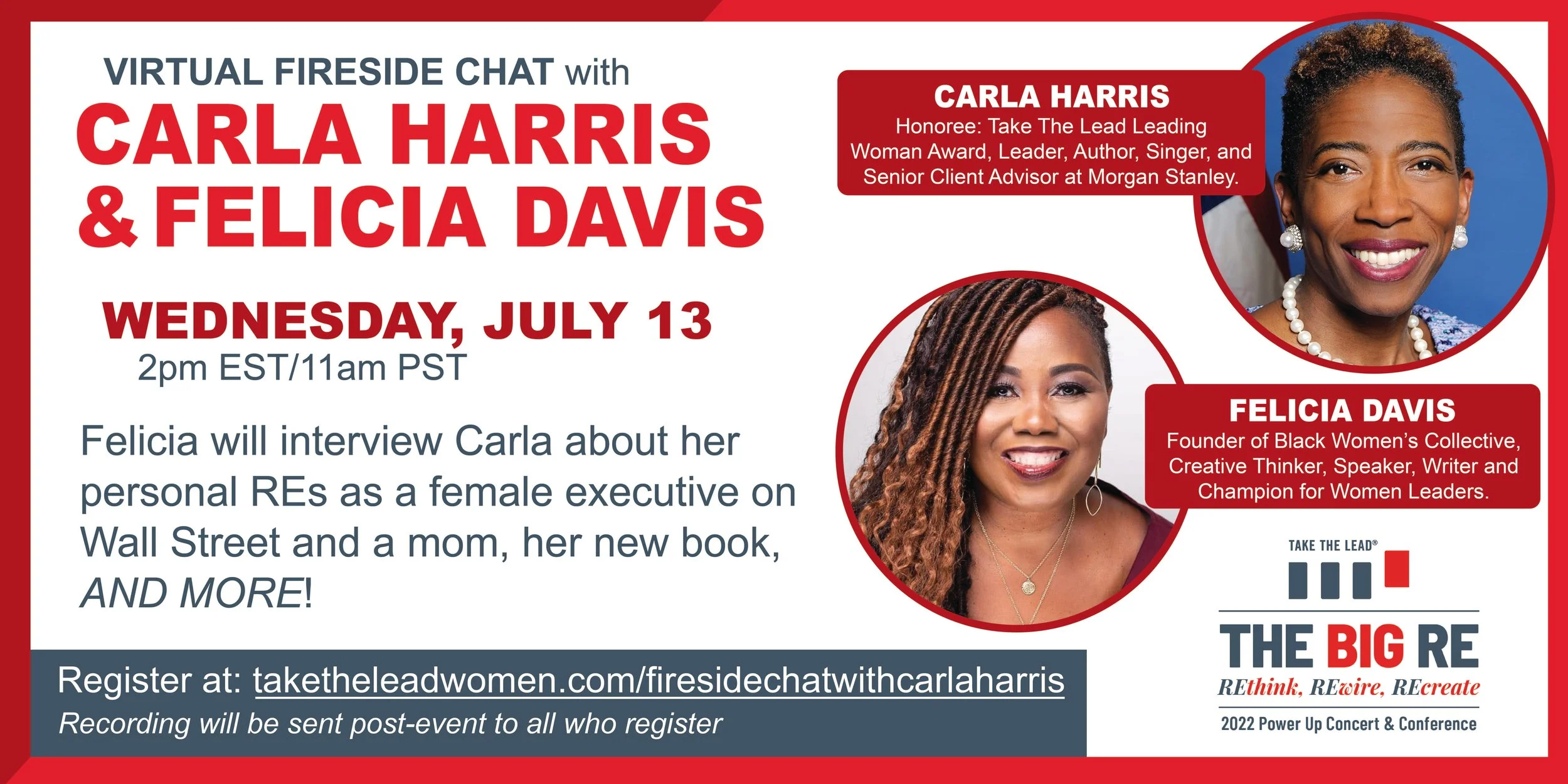 Fireside Chat with Carla Harris and Felicia Davis — Take The Lead