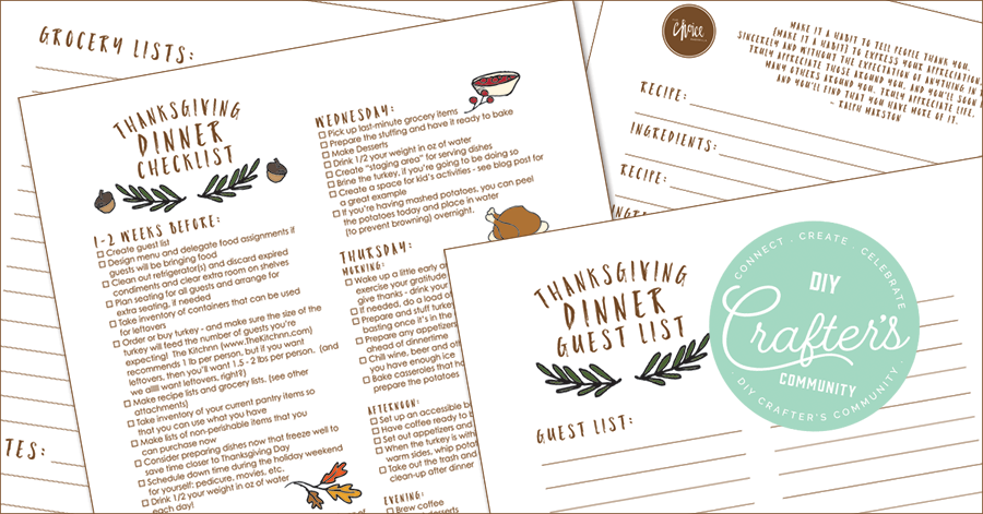 Thanksgiving Place Cards & Thanksgiving Dinner Checklist — DIY Labels Club