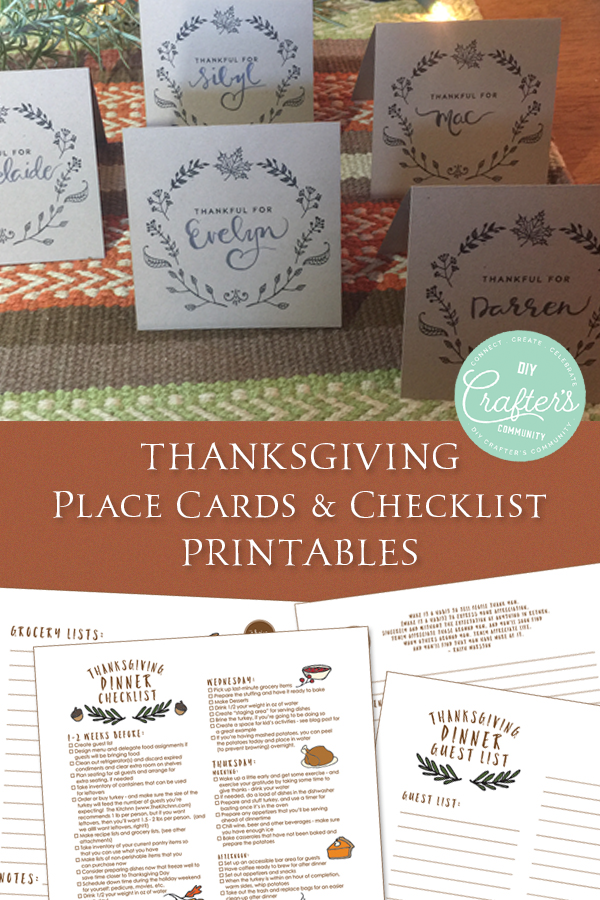 Thanksgiving Place Cards & Thanksgiving Dinner Checklist — DIY Labels Club