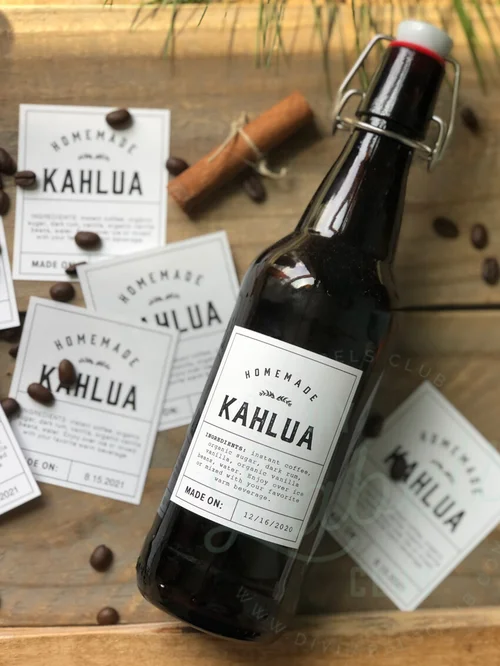 Homemade Kahlua Recipe and Labels Set (Digital Download) — DIY Labels Club