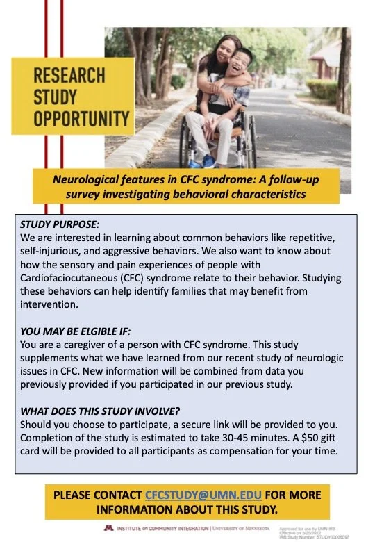 Research and Clinical Trial — Cardio Facio Cutaneous syndrome International