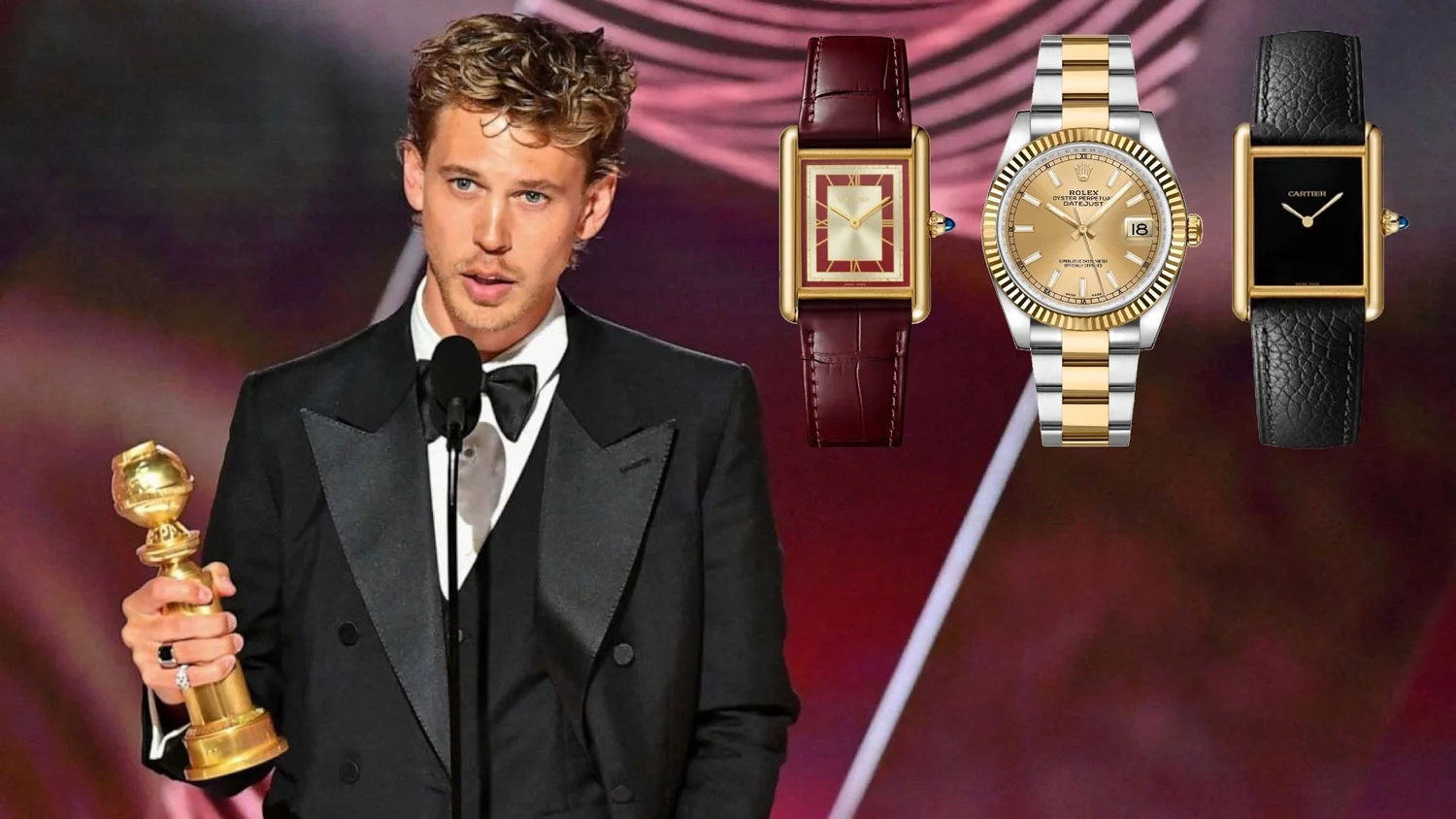 Austin Butler's Cartier Watches and One Rolex
