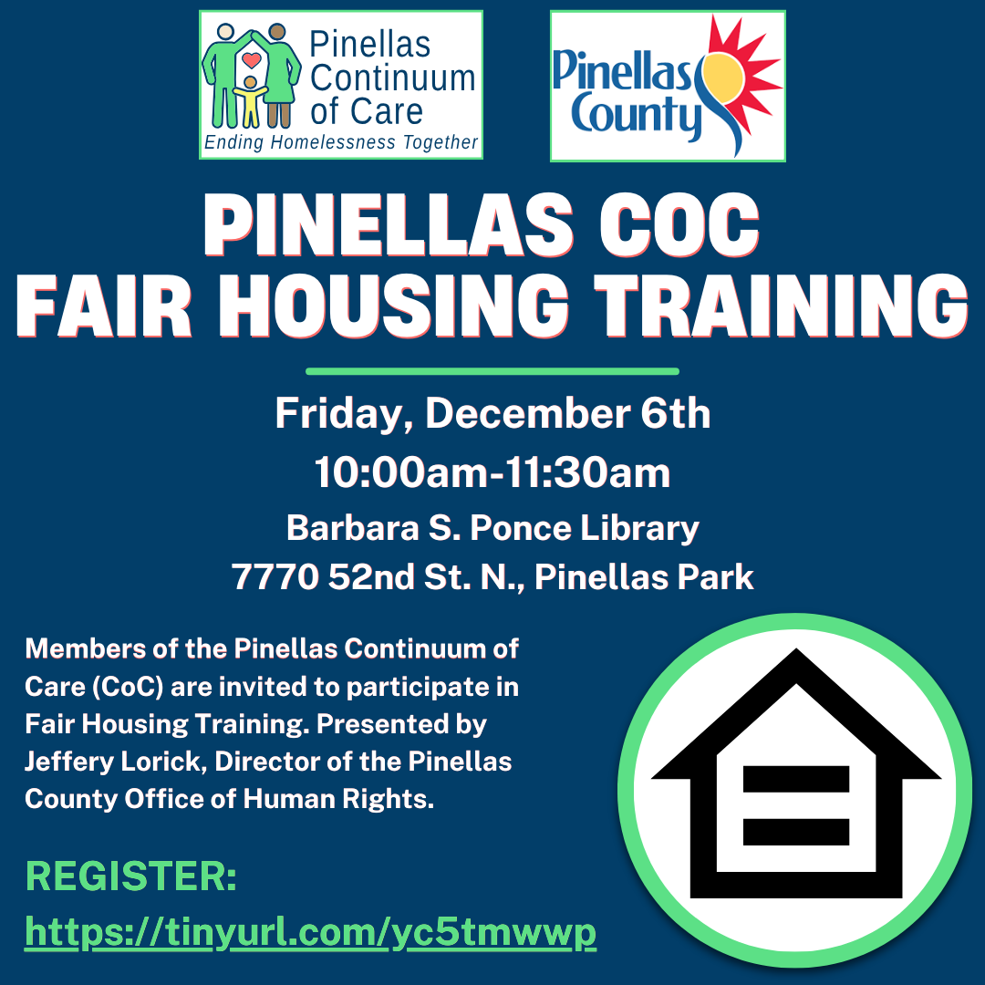 Fair Housing Training — Homeless Leadership Alliance of Pinellas Pinellas