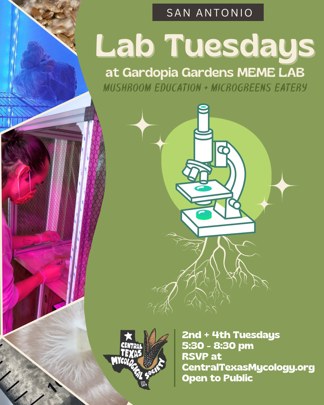 SATX: MEME Lab Tuesdays — Central Texas Mycological Society