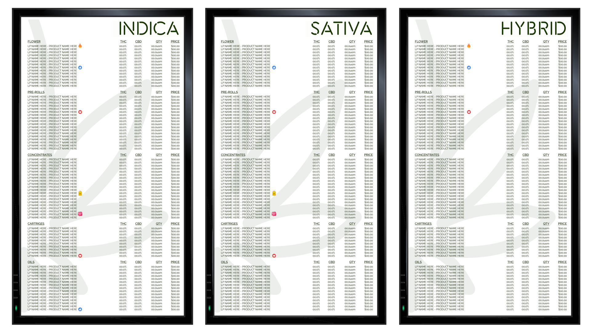 Cannabis Menu TVs — Budvue Media | Cannabis Digital Signage