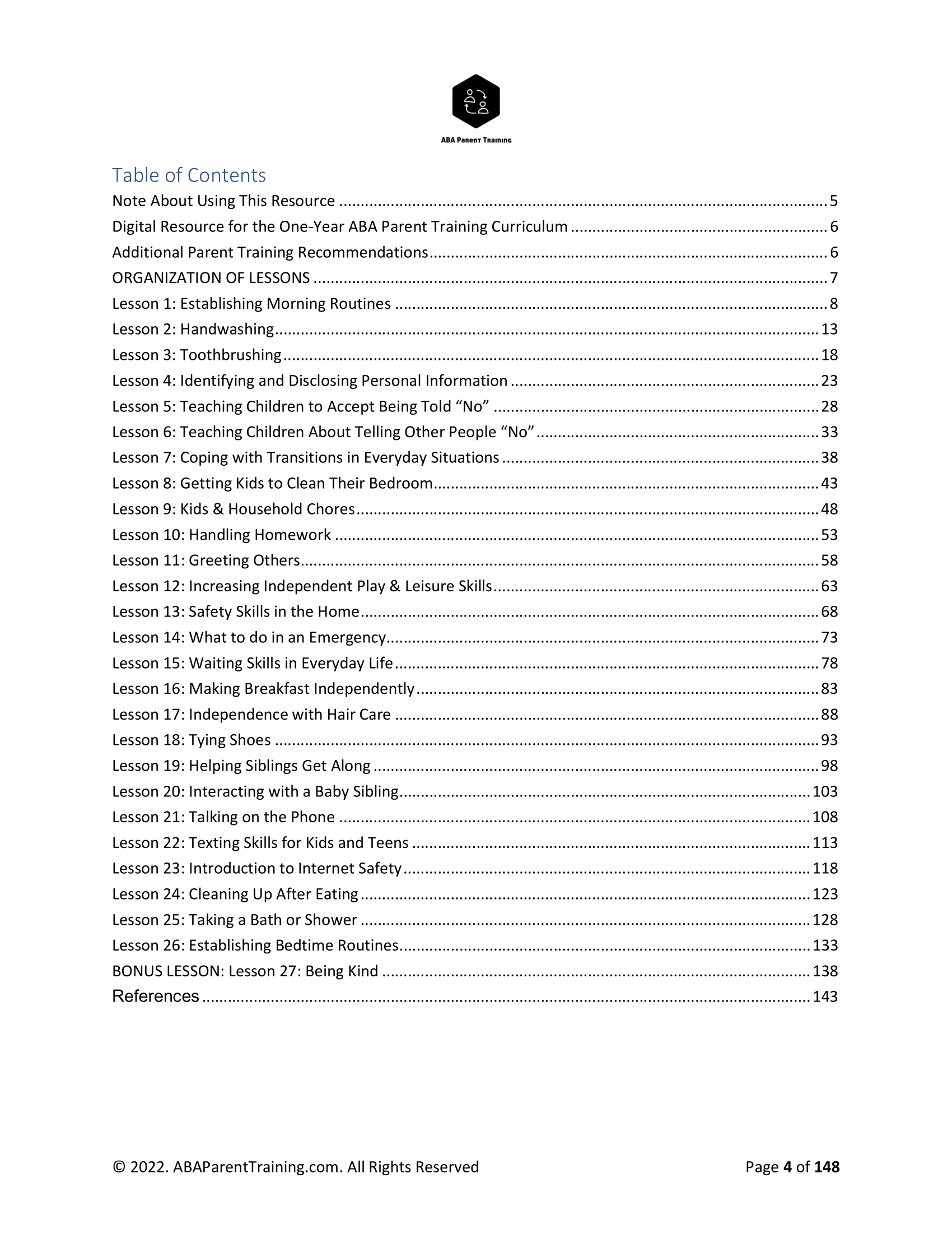 One-Year ABA Parent Training Curriculum: VOLUME 1 PDF [IMMEDIATE ACCESS ...