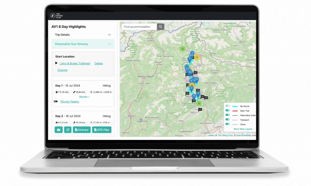 Via Ferrata routes along the Alta Via 1 trail — The Hiking Club
