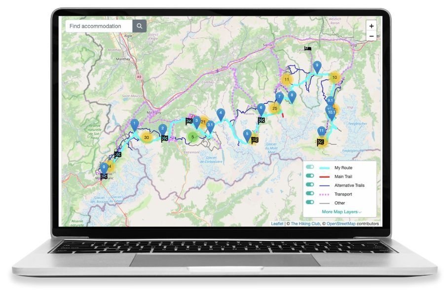 Walker's Haute Route Itineraries — The Hiking Club