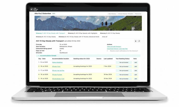 Planning App — The Hiking Club