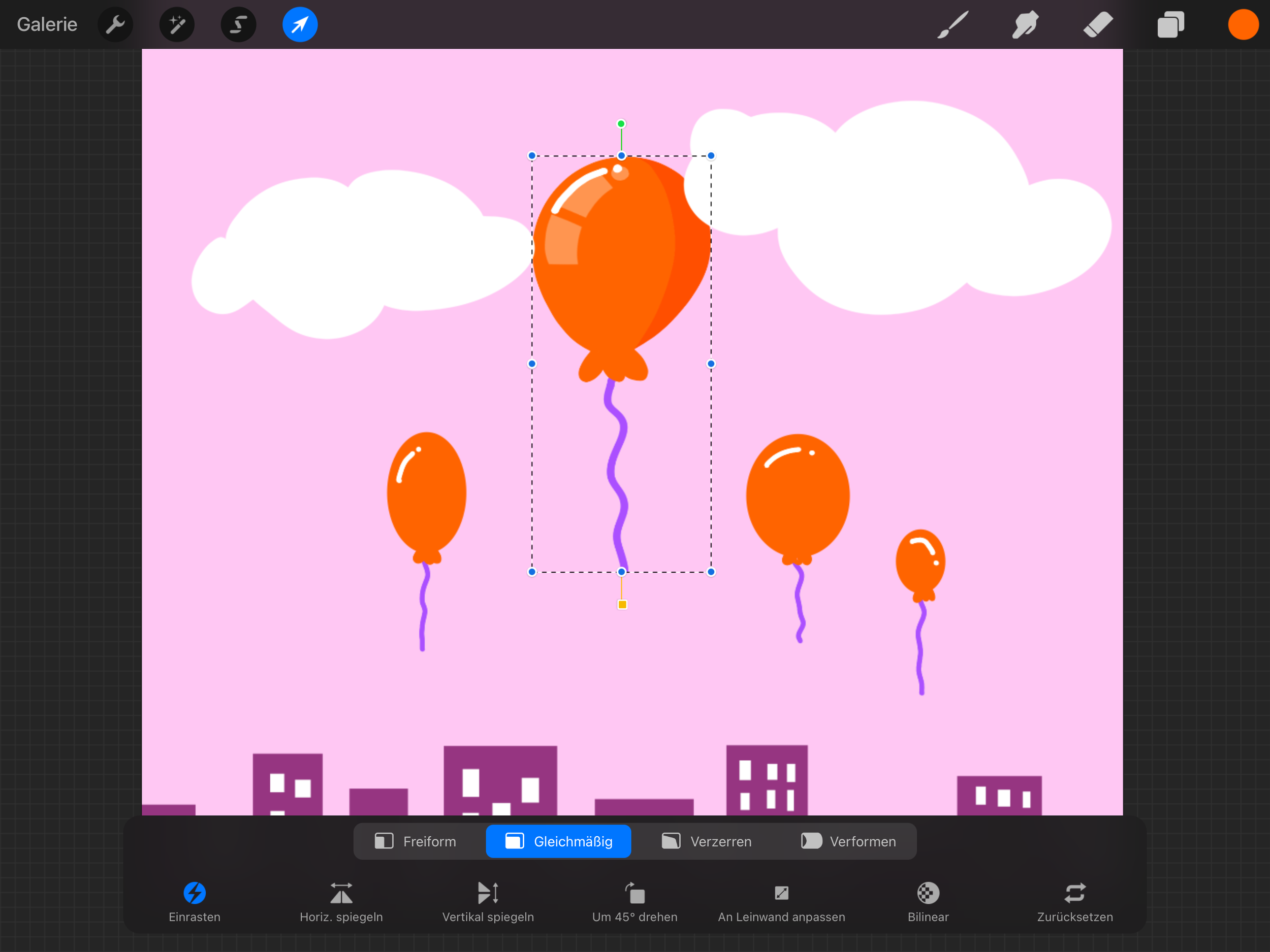 Freistellen, Verschieben, Transformieren – Das Auswahlwerkzeug in Procreate erklärt — Studio Umi ...