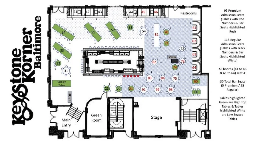 Seating Guide — Keystone Korner Baltimore