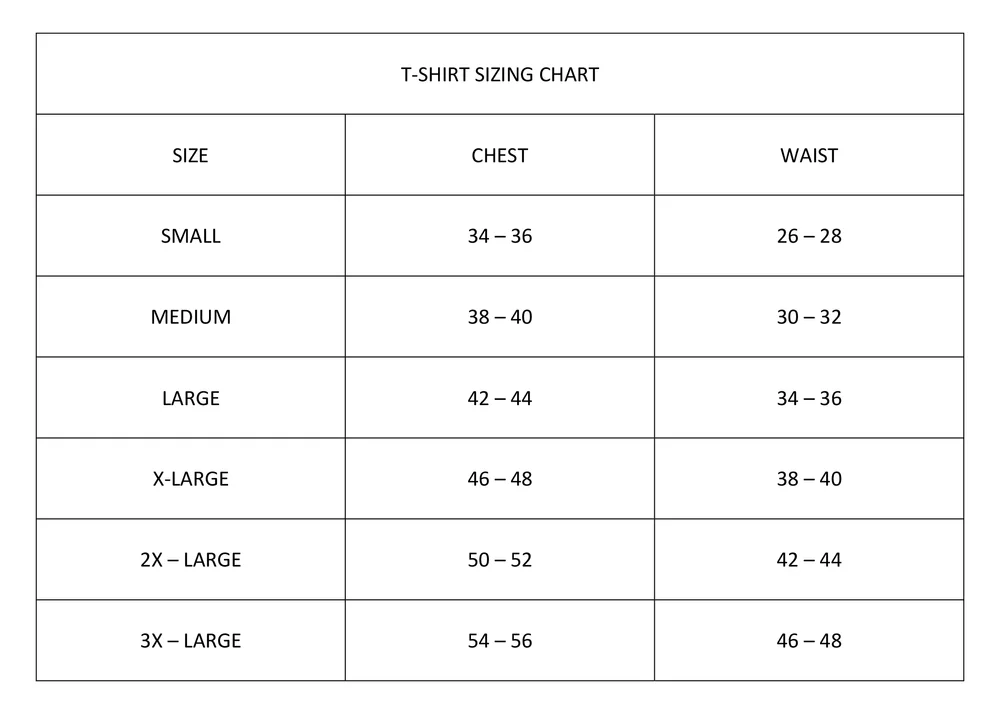 CHI CHI RAY COLBY SIZE CHART — Local Queen Merch