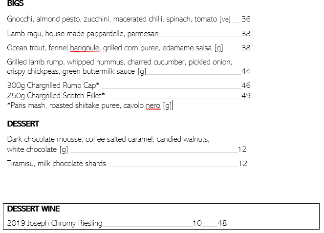 Food Menu — Shorties Bar & Dining