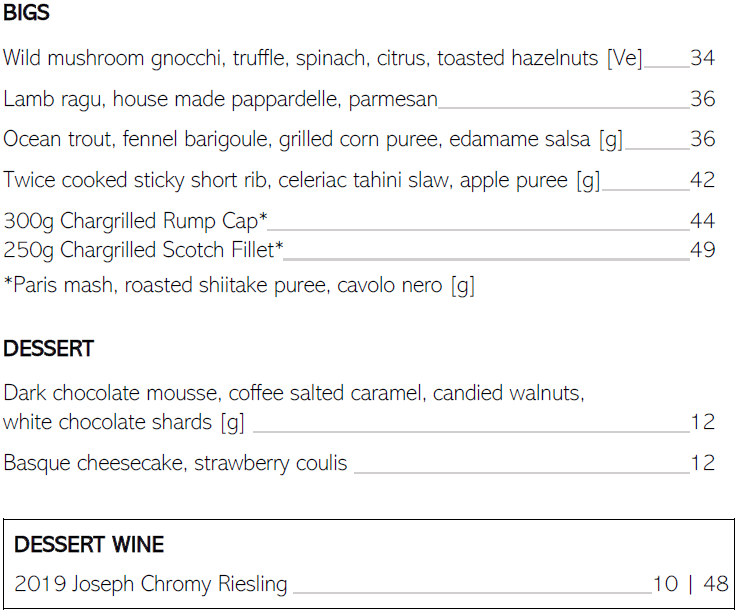 Food Menu — Shorties Bar & Dining