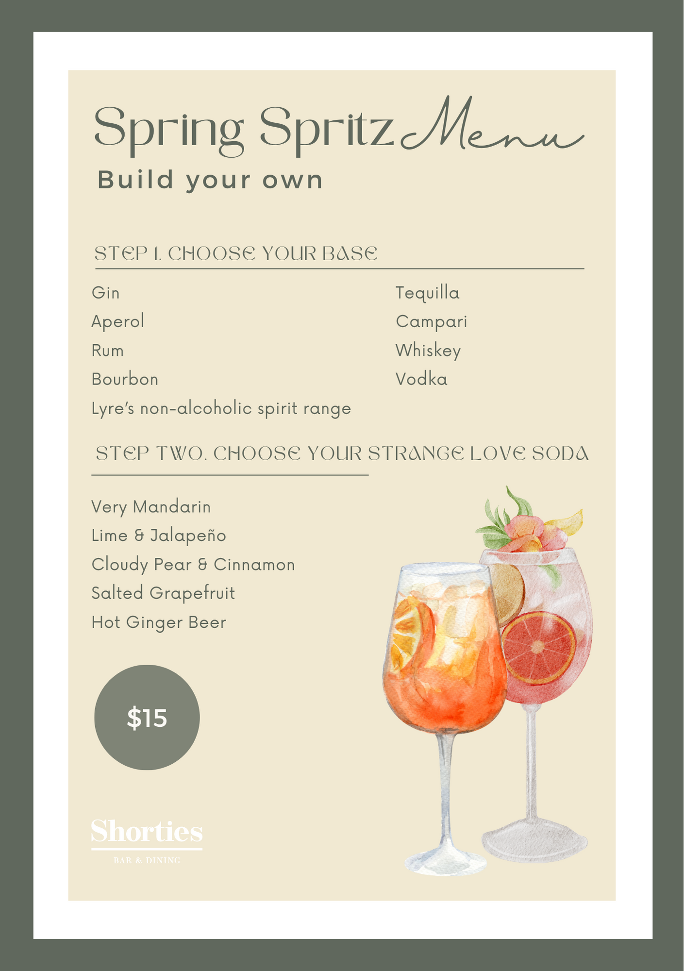 Drinks Menu — Shorties Bar & Dining