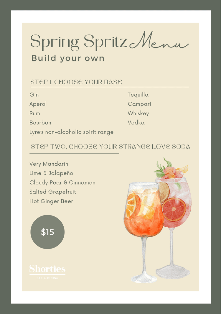 Drinks Menu — Shorties Bar & Dining