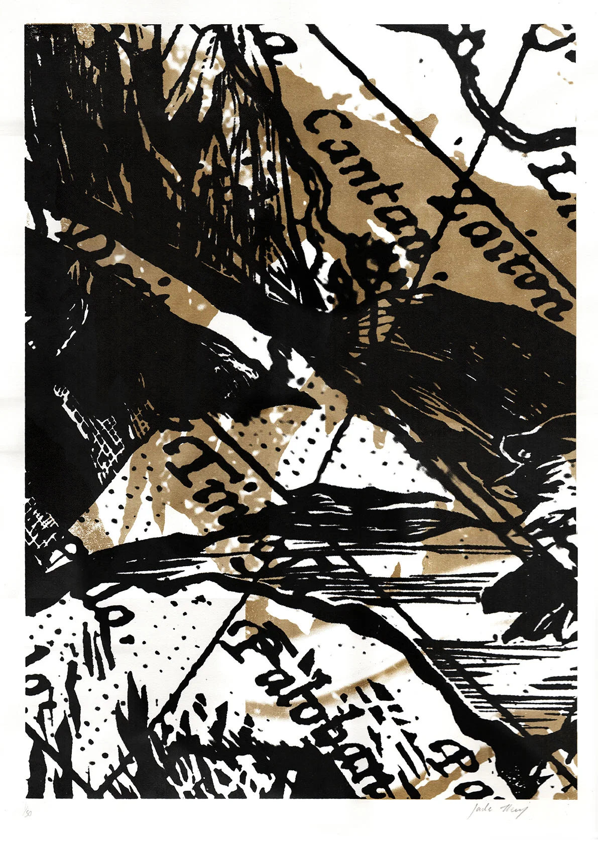 Screen printed map lines — Jade They