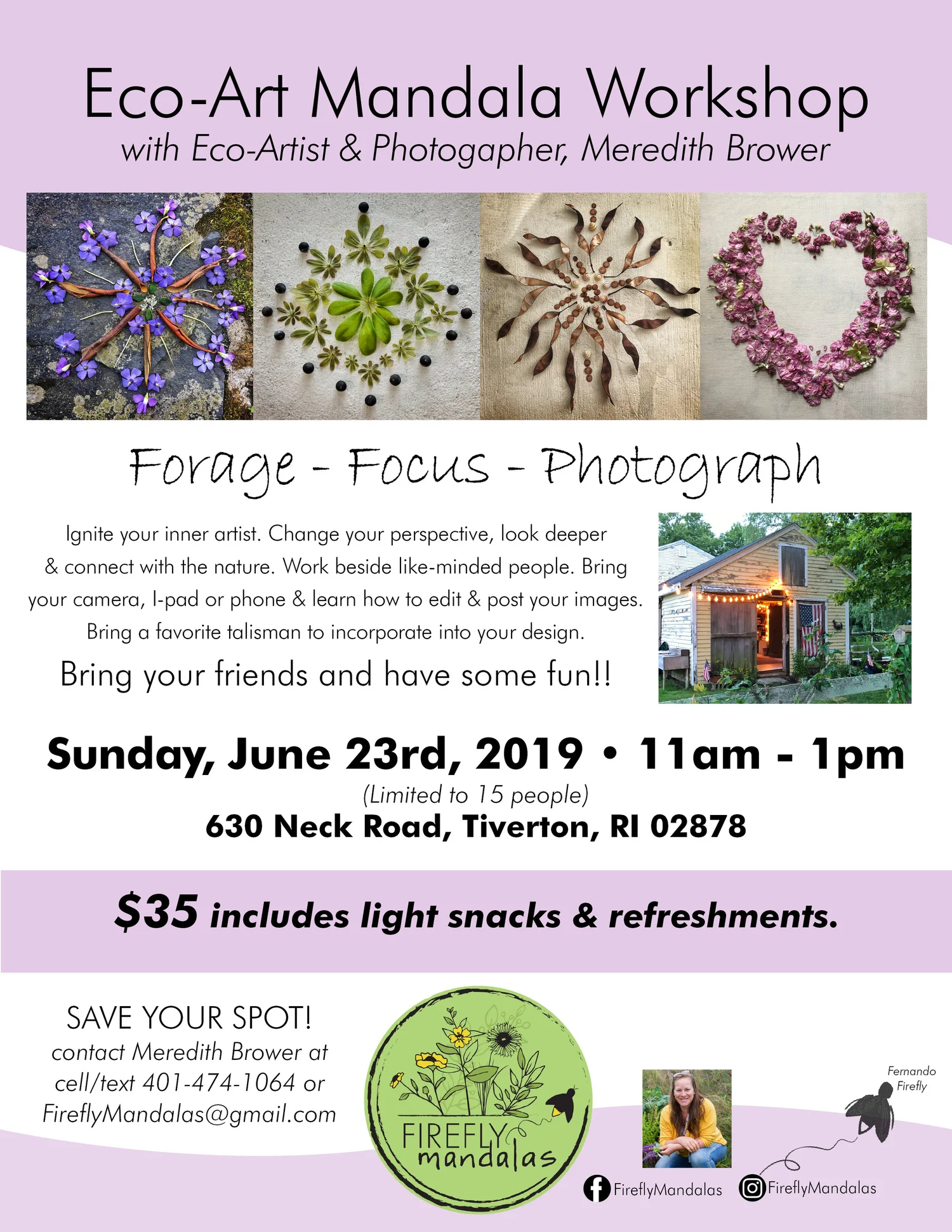Nature Mandala Workshops. Learn how to make your own Mandala. — Firefly ...