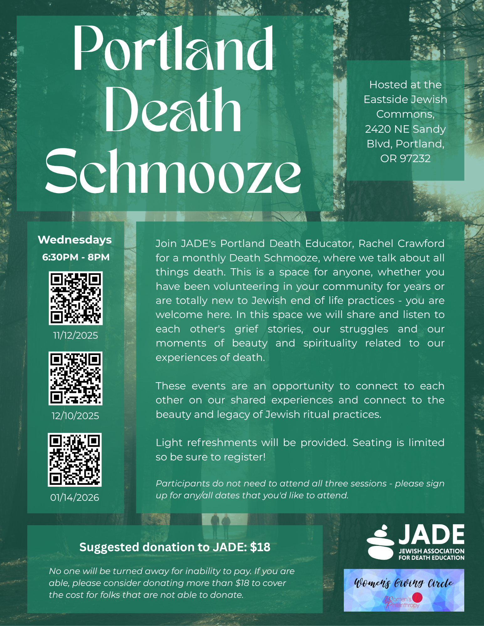 JADE Presents: Portland Death Schmooze — Eastside Jewish Commons