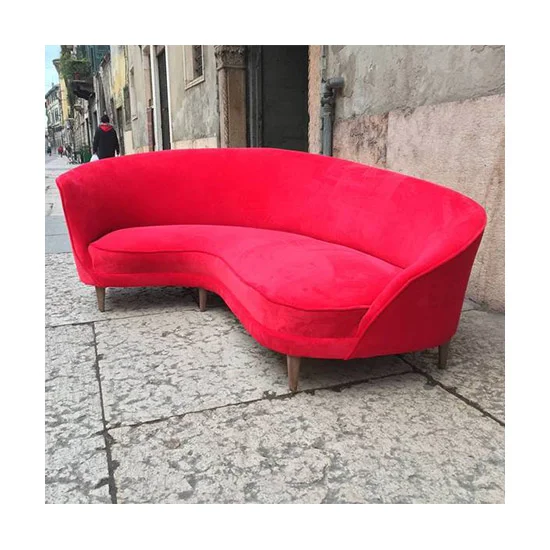 Red Curved Sofa | Baci Living Room