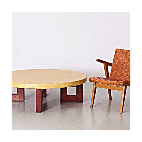 Clover Solid Cork Contemporary Sculptural Carved Coffee Table Mix ...