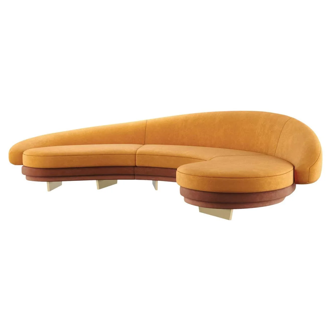 Vladimir Kagan Style Mid Century Biomorphic Kidney Sofa — EcoFirstArt