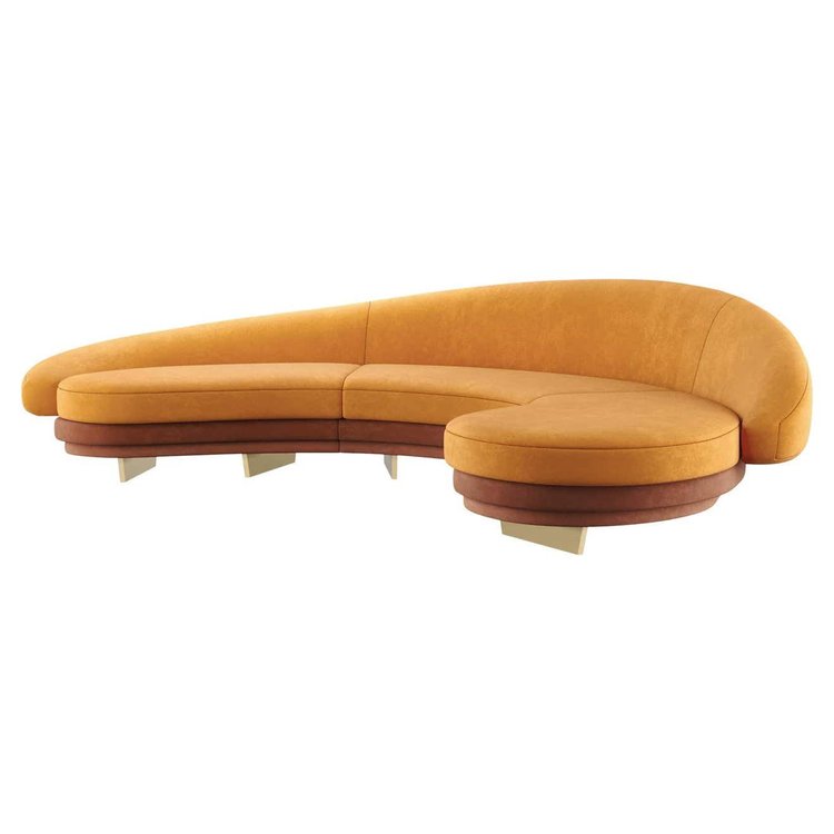 Vladimir Kagan Style Mid Century Biomorphic Kidney Sofa — EcoFirstArt