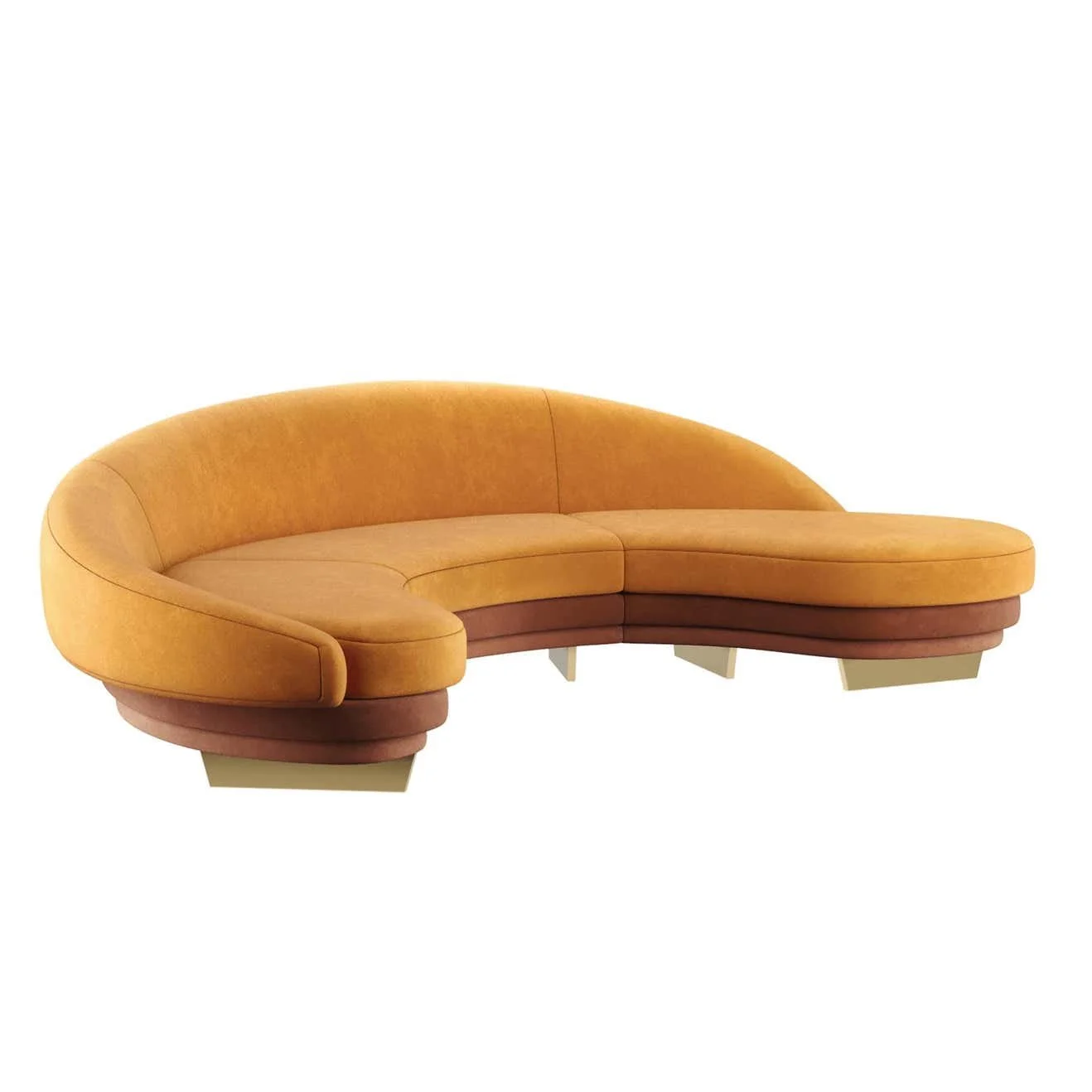 Vladimir Kagan Style Mid Century Biomorphic Kidney Sofa — EcoFirstArt