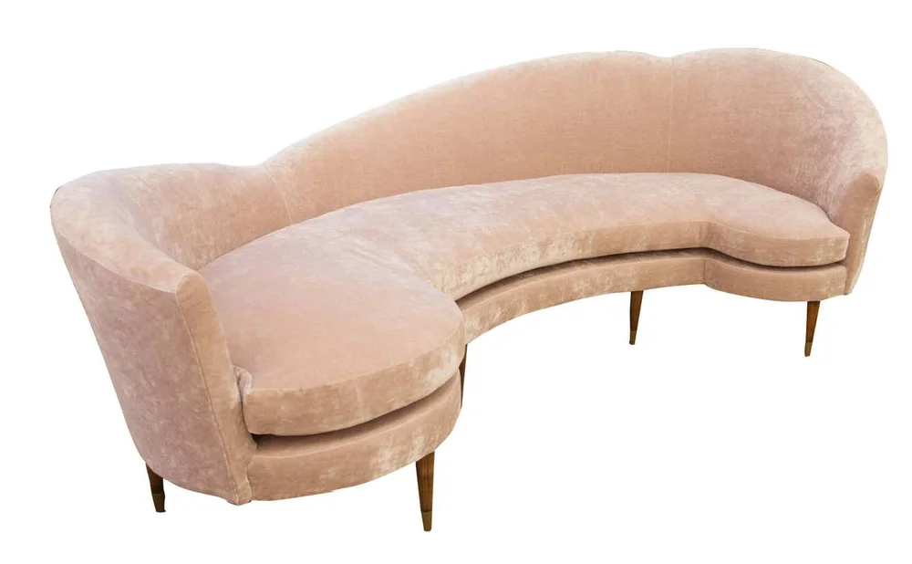 Curved Hollywood Regency Sofa — EcoFirstArt