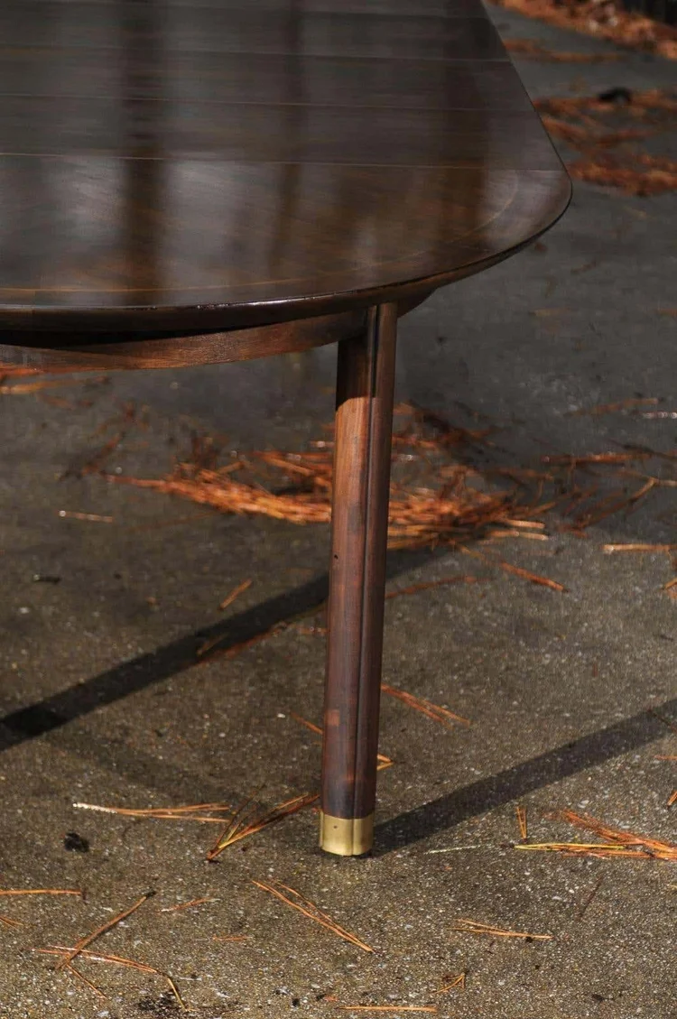 Mid Century Leather Top Game Table — EcoFirstArt