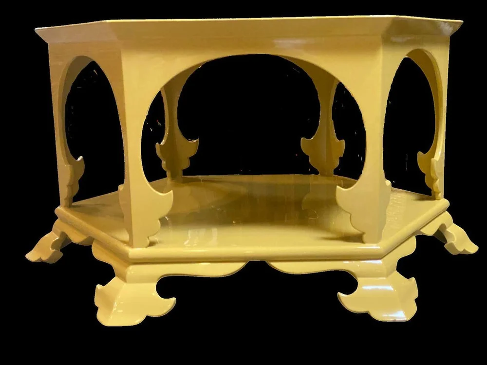 Ruby Red Lacquer and Brass Bar Coffee Table in the manner of Willy ...