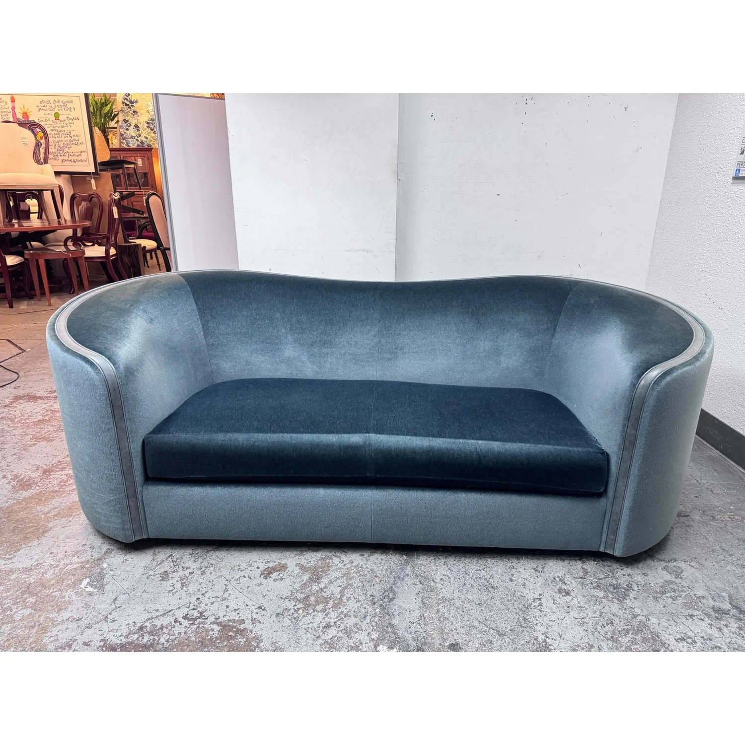 Vladimir Kagan Style Mid Century Biomorphic Kidney Sofa — EcoFirstArt