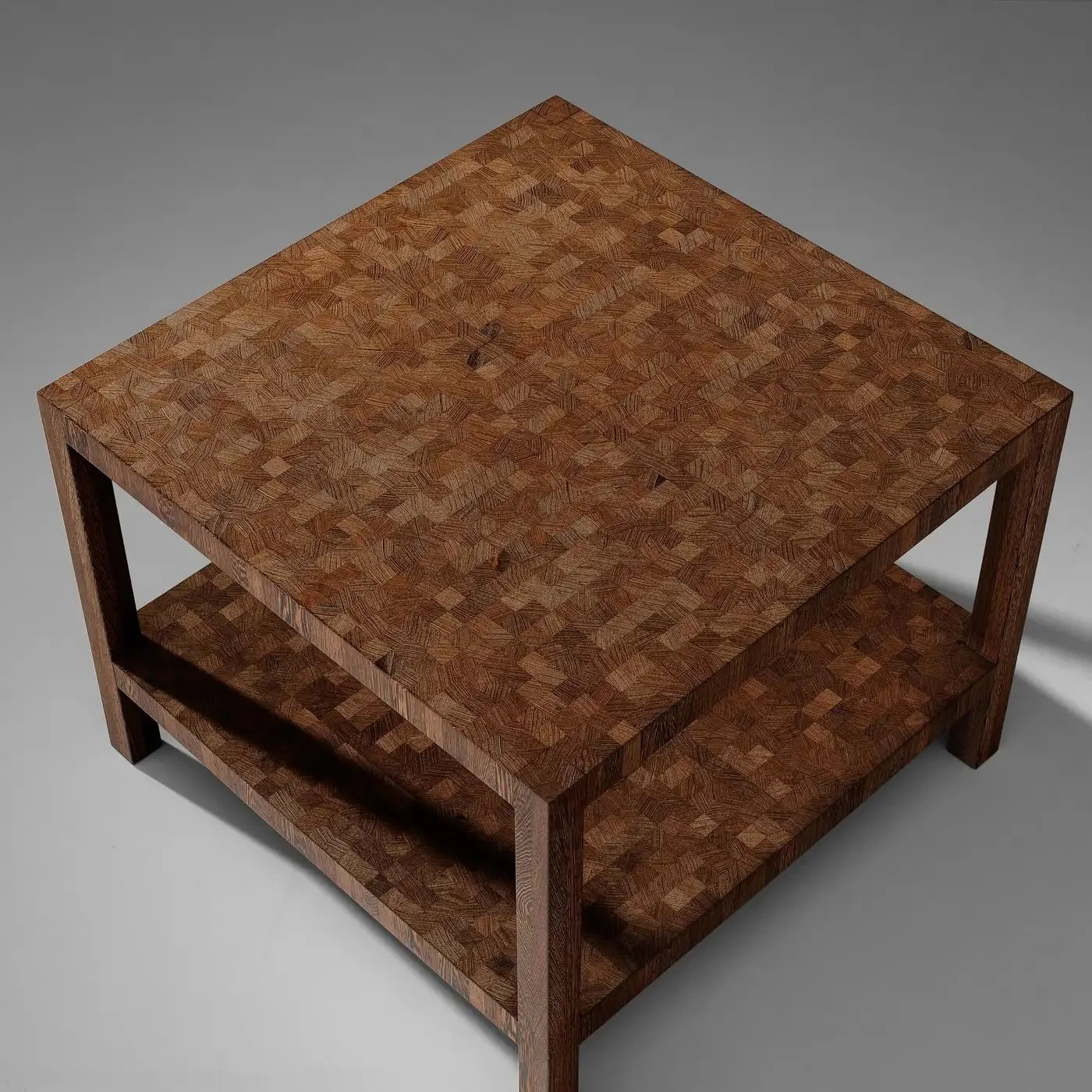 Mid Century Leather Top Game Table — EcoFirstArt