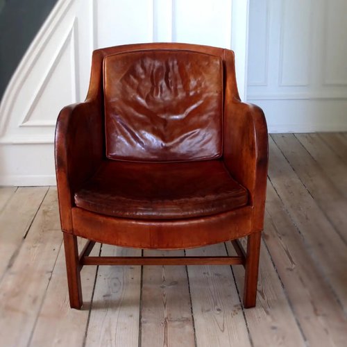 Postmodern Neo Eclectic Wood and Leather Lounge Chair — EcoFirstArt