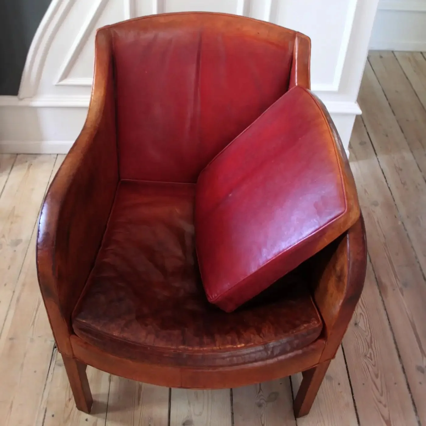 Mid Century Walnut Big Chair with Ottoman in the Manner of Jens Risom ...