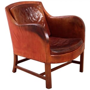 Postmodern Neo Eclectic Wood and Leather Lounge Chair — EcoFirstArt