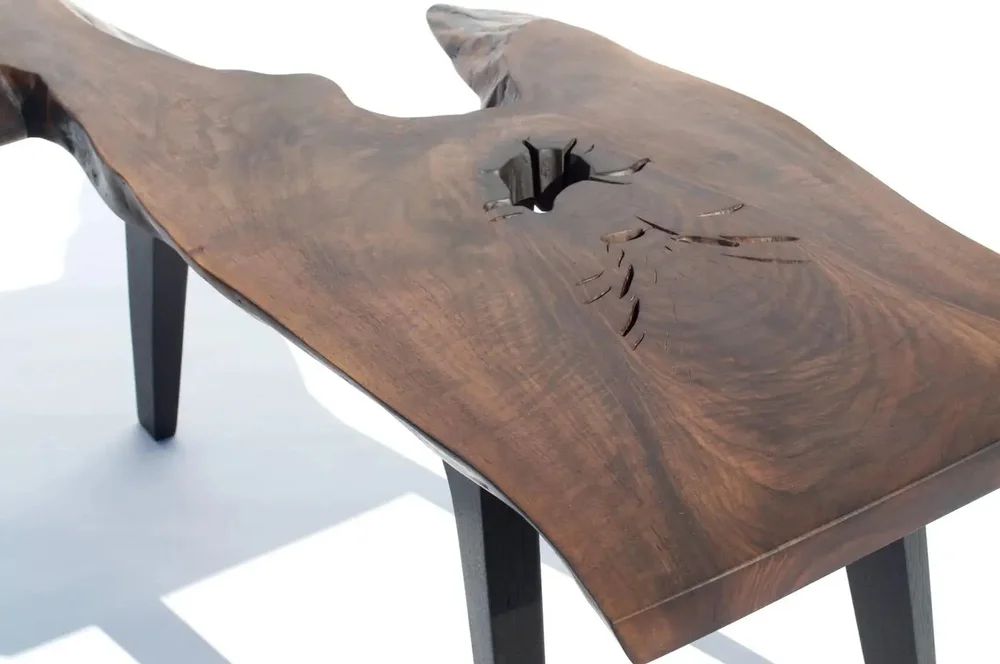 Two-Tiered Sliding Coffee Table with Hidden Bar — EcoFirstArt