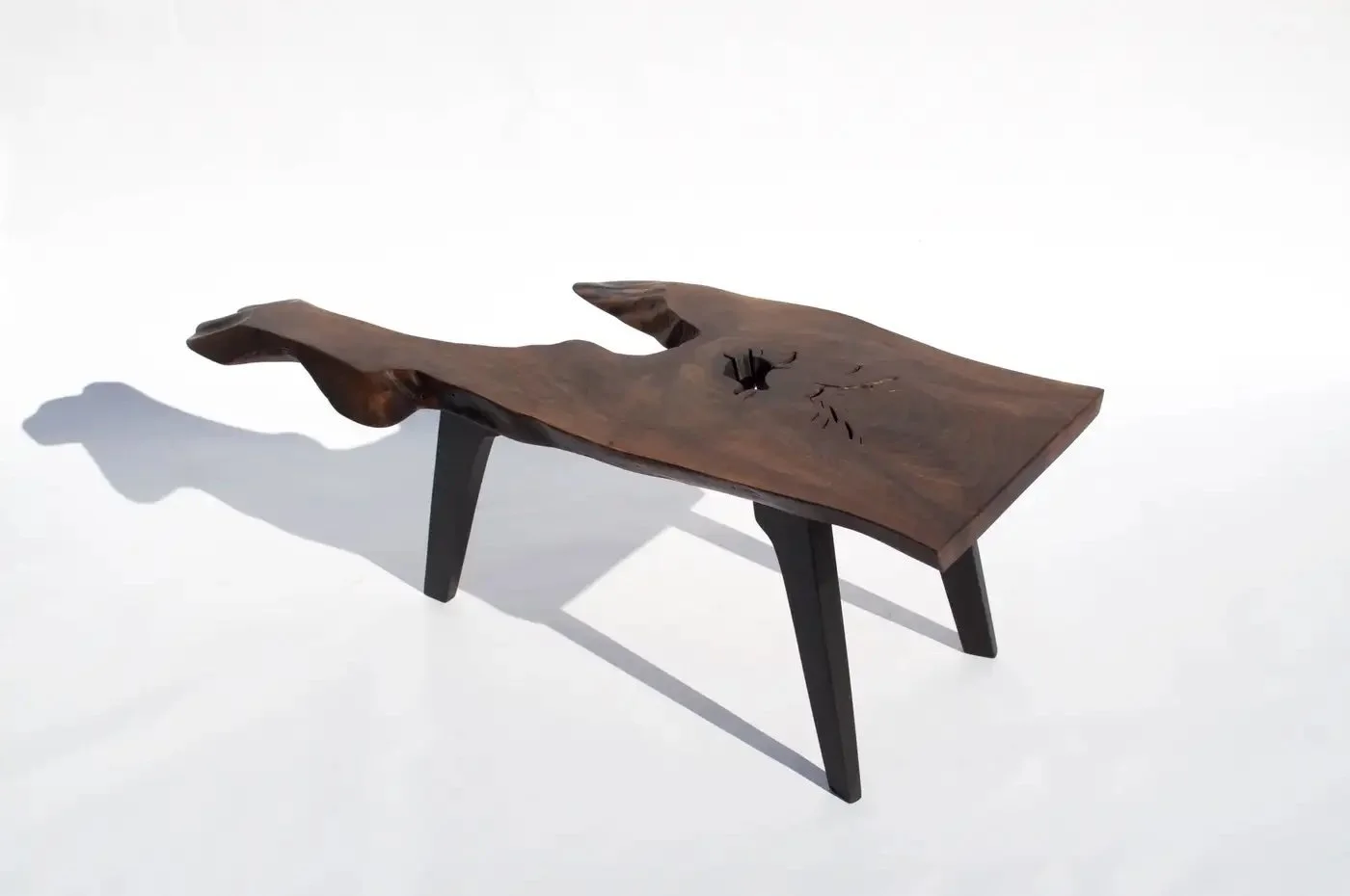 Two-Tiered Sliding Coffee Table with Hidden Bar — EcoFirstArt