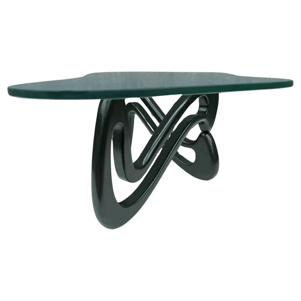Ruby Red Lacquer and Brass Bar Coffee Table in the manner of Willy ...