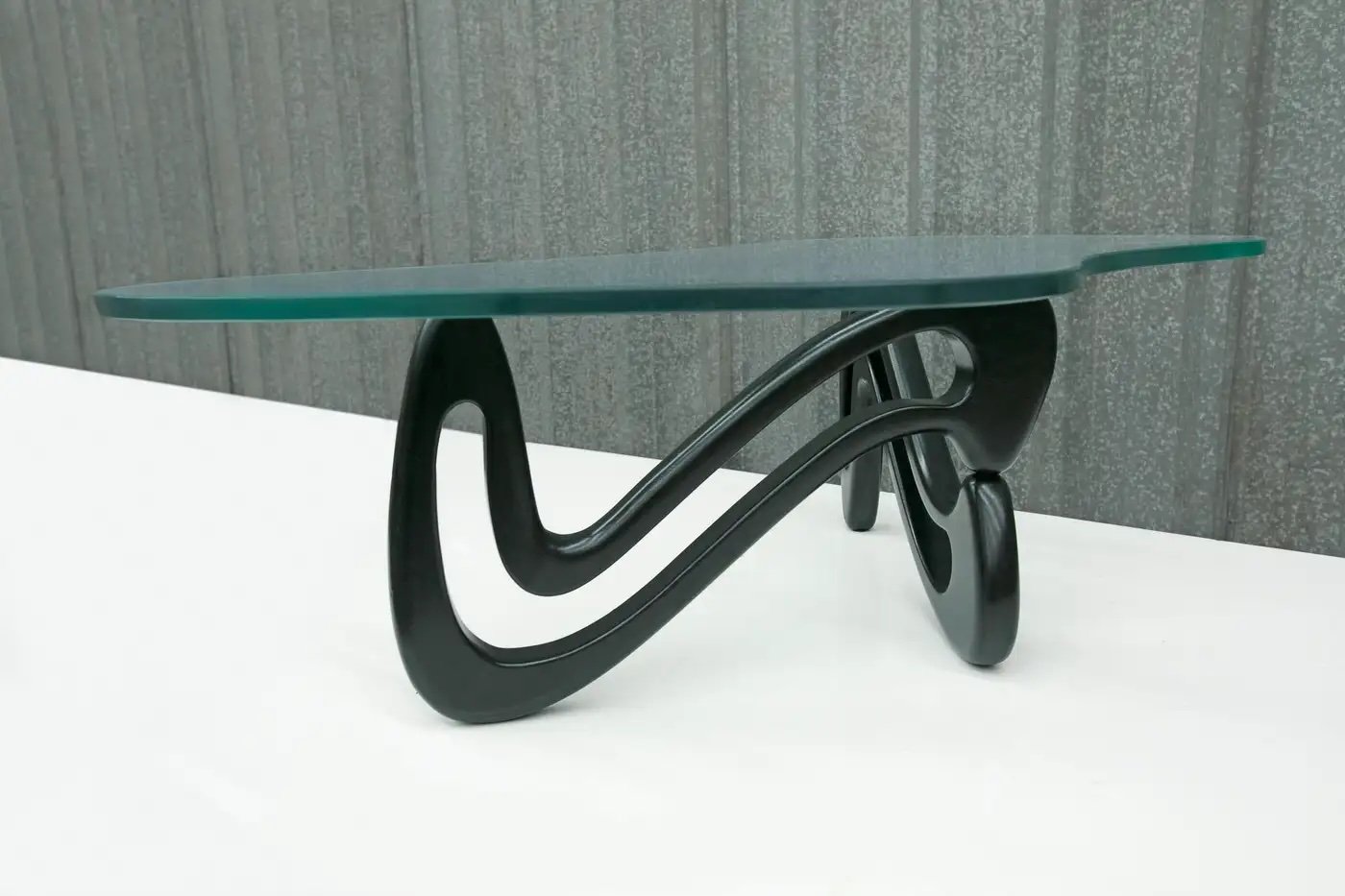 Ruby Red Lacquer and Brass Bar Coffee Table in the manner of Willy ...
