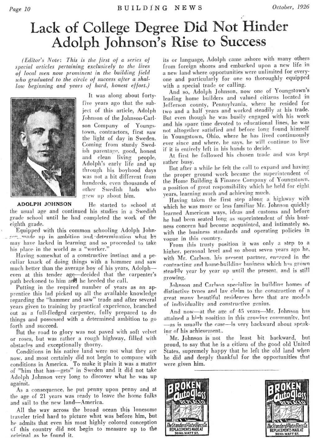 History — ADOLPH JOHNSON & SON CO