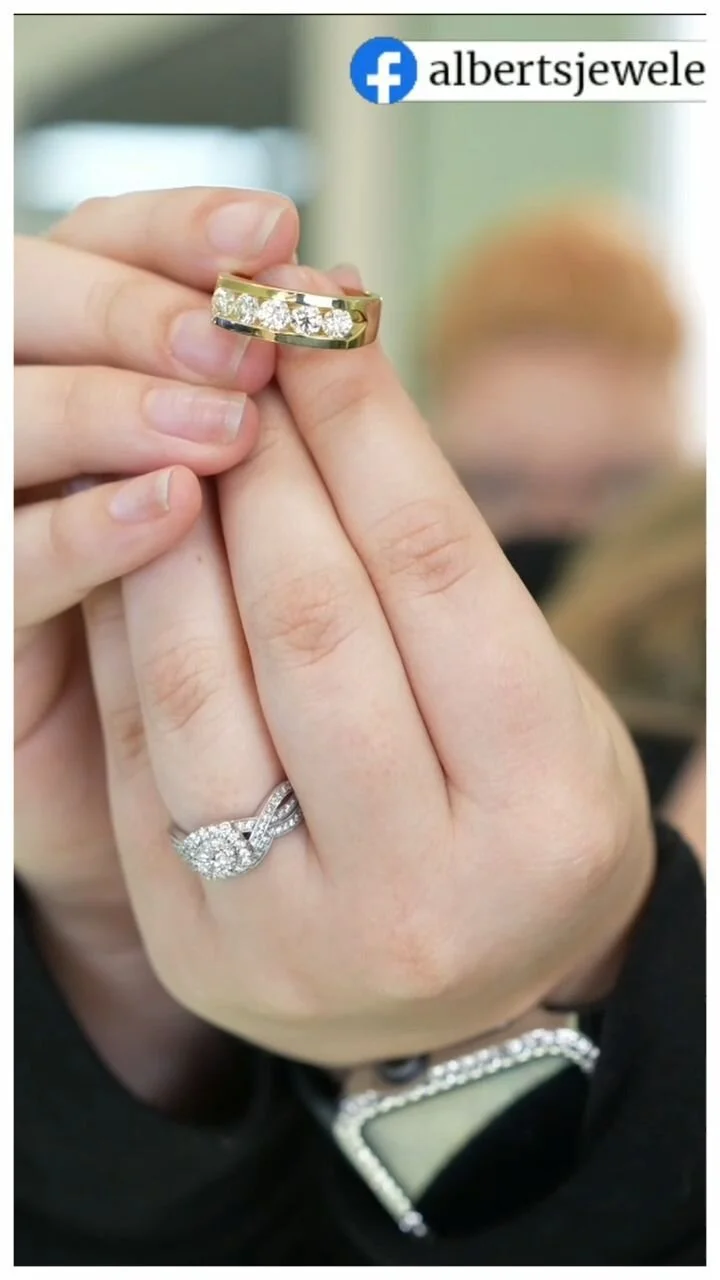 14kt White Gold .50cttw Diamond Baguette Engagement Ring — Albert's ...