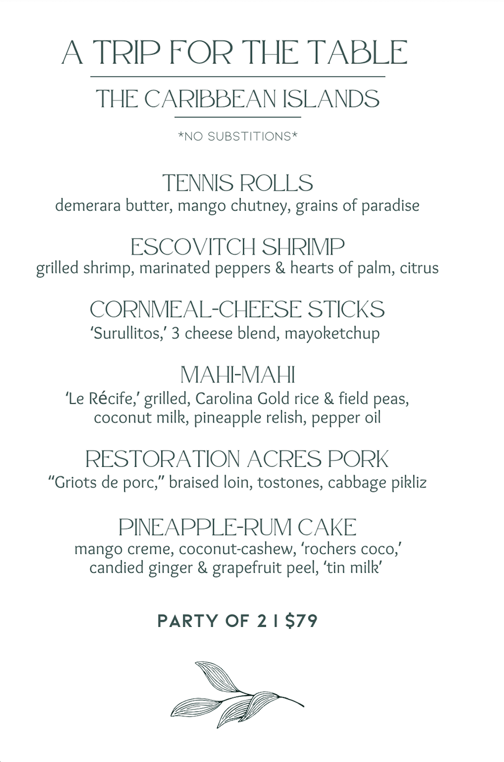 Sample Food Menus — BLOOM | RESTAURANT & WINE BAR