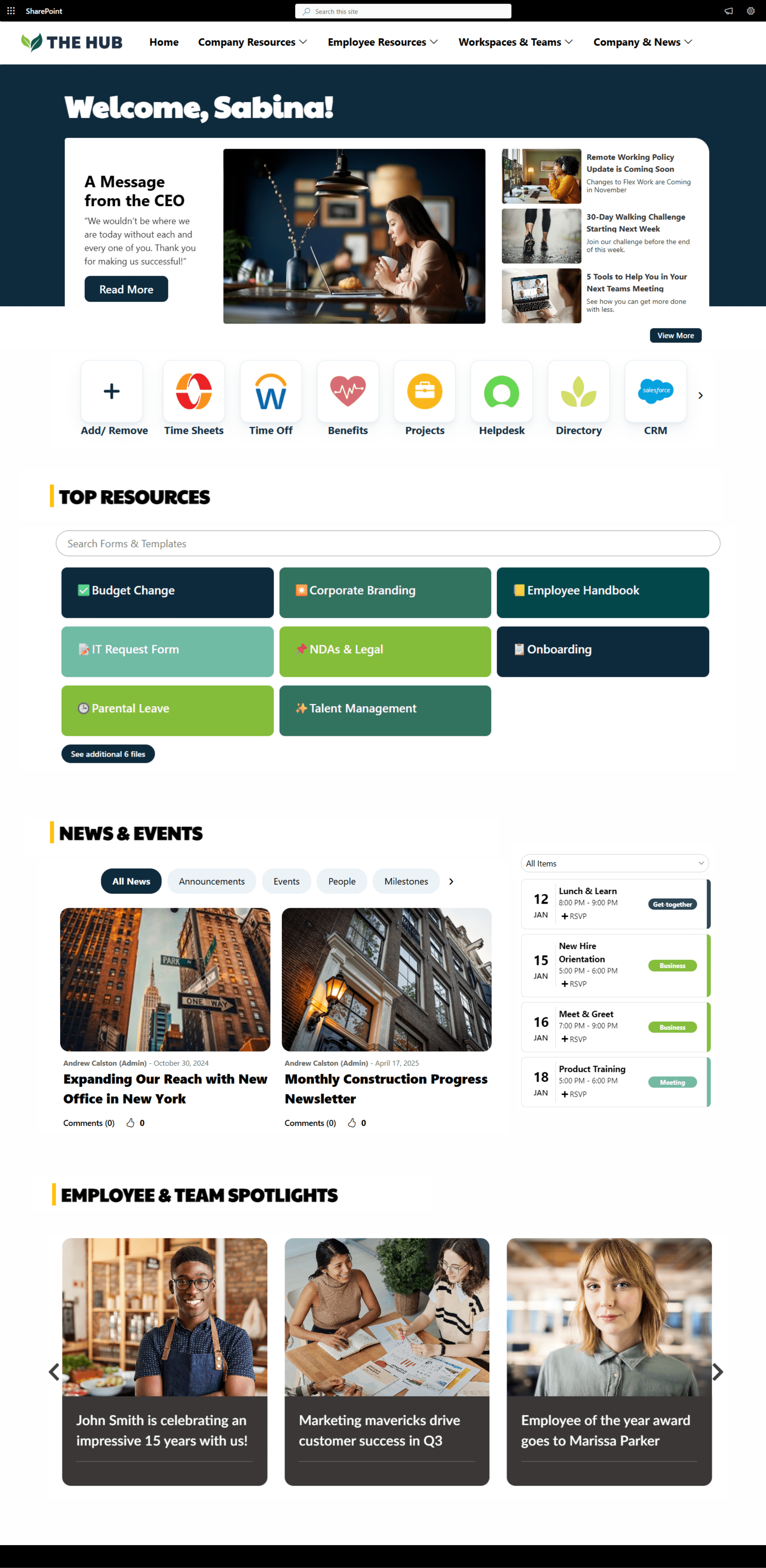 15 Modern SharePoint Intranet Site Examples for 2026 — Origami