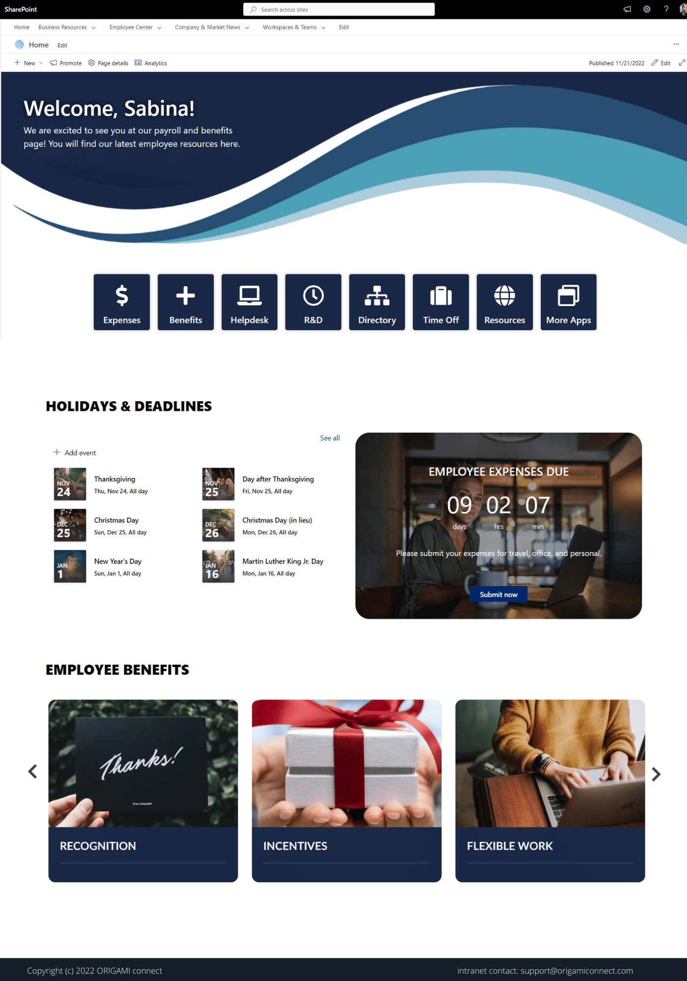 6 Company Intranet Examples to Impress Your Employees — Origami