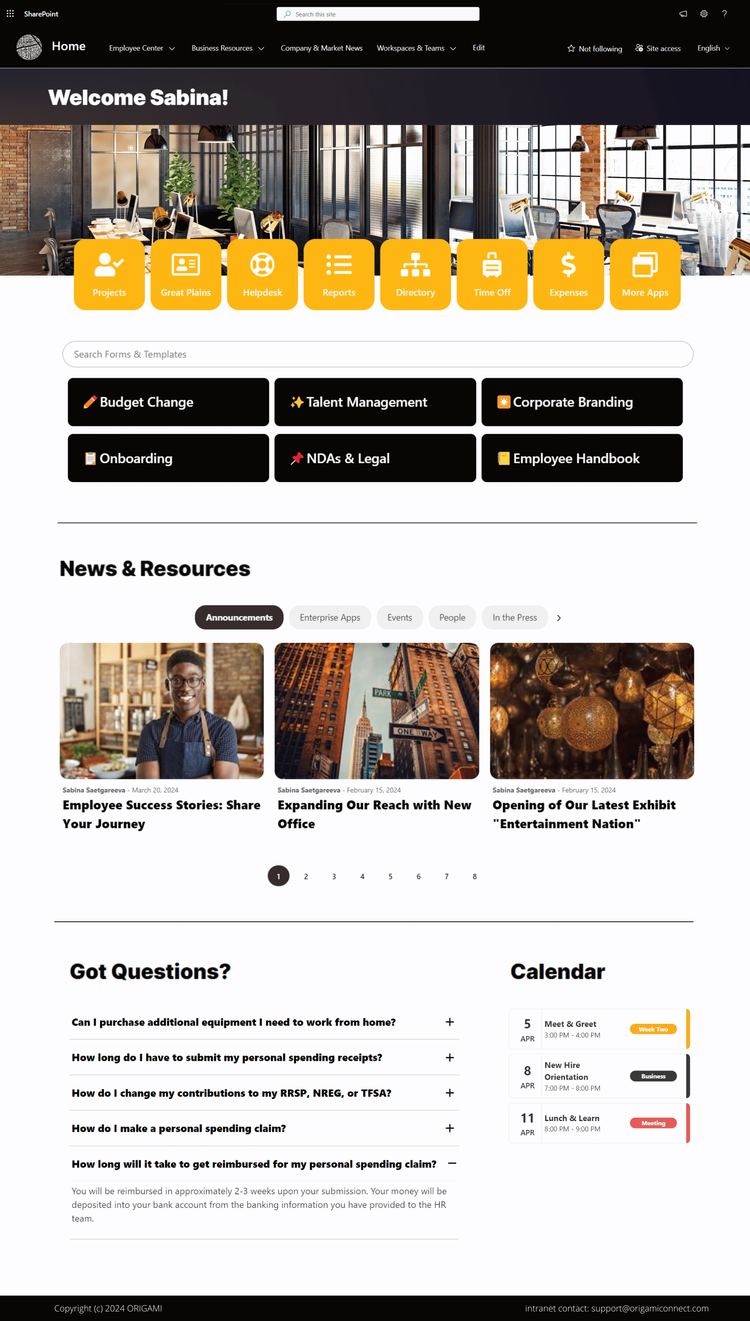 7 Stunning SharePoint Design Ideas to Inspire You in 2025 — Origami